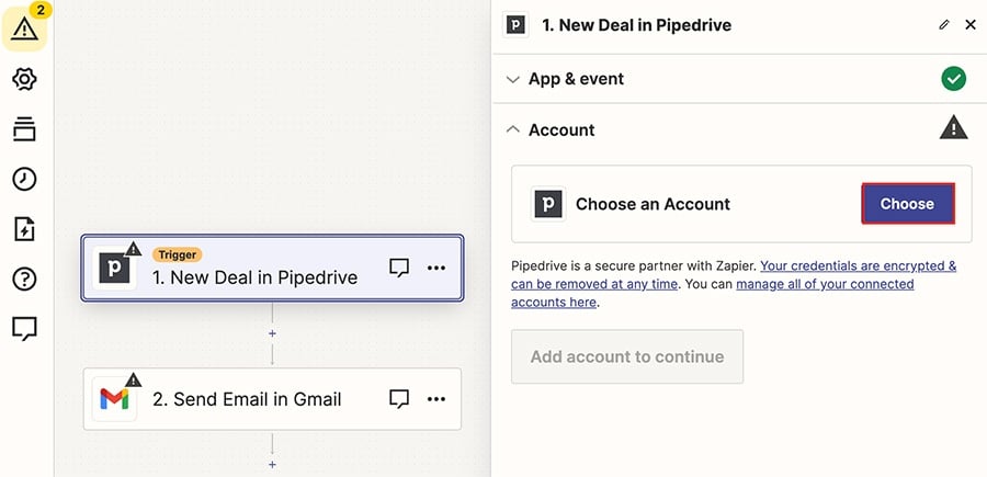 Zapier: envío automático de correos electrónicos en Gmail sobre nuevos Tratos de Pipedrive ...